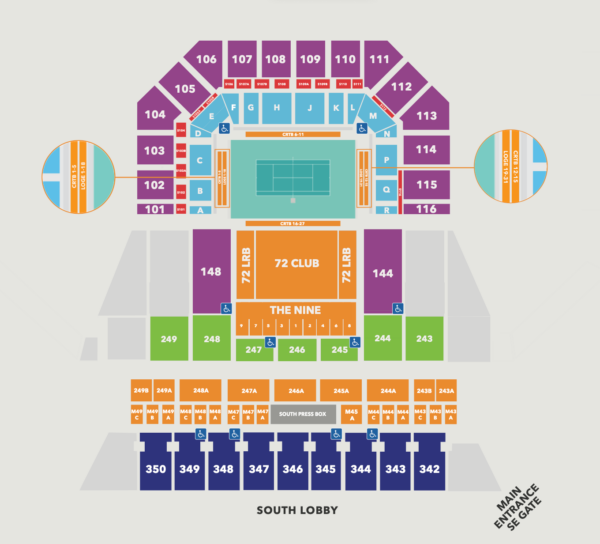 Stadium Court Seating Map - Miami Open