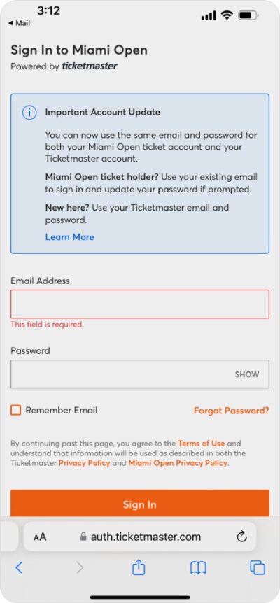 Digital Ticketing - Miami Open